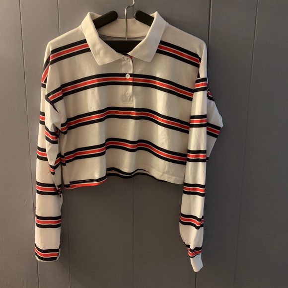 Tops | Polo Crop Top Long Sleeve | Poshmark